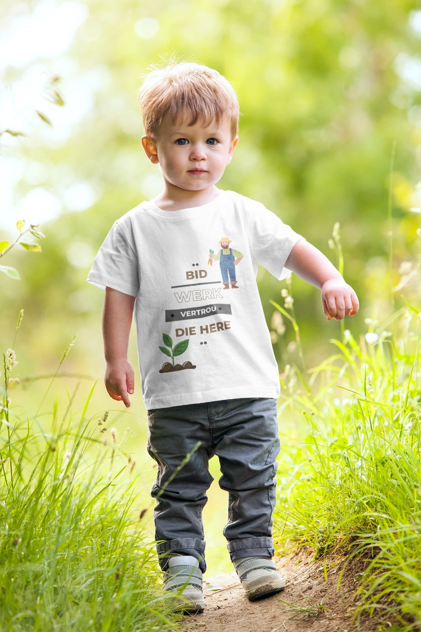 "Bid, Werk, Vertrou die Here" | Kids' Faith Tee (White) – Representing ...